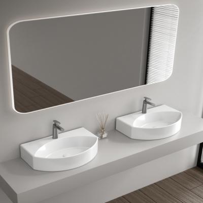 中国 カスタムカラーバスルーム洗面所省スペース人工手作りソリッドサーフェスストーン洗面台 販売のため