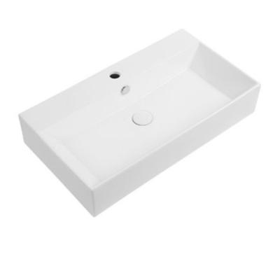 China Modern Style Single-Hole Ceramic Table Top Wash Basin Commercial Hotel Bathroom Sink Furniture For Bathroom Washroom Hotel Home for sale