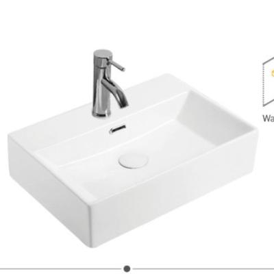 China Modern Design Commercial White Ceramic Basin Polished Wall Hung Sink for Bathroom Washroom Hotel Home for sale