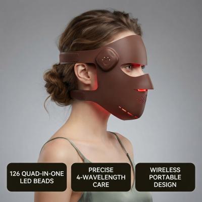 China ZN-CM09 4D Wireless LED Light Therapy Face Mask with Chin Coverage – 5 Wavelengths & Dual Controllers for Home Skin Rejuvenation for sale