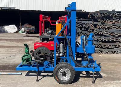 China Diesel Engine Portable Water Well Drilling Rig Equipment 2 Wheels Easy Climbing Movement ST150 for sale