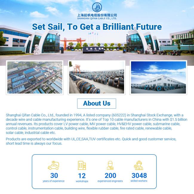 Qifan High Voltage Ship Loading Power Underground Swa Mv Submarine Cable OEM