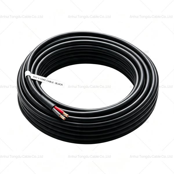 Quality RVV 2x0.75mm2 2 Core Flexible Cable Stranded Copper Conductor PVC Sheathed for sale