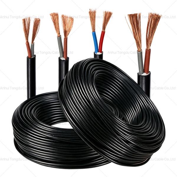 Quality RVV 2x0.75mm2 2 Core Flexible Cable Stranded Copper Conductor PVC Sheathed for sale