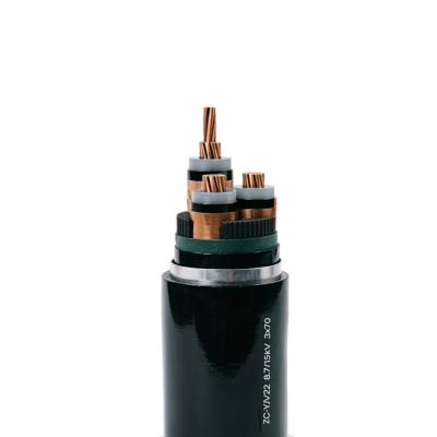China 3*70mm2 Medium High Voltage Power Cable 8.5KV 15Kv Armored For Underground Distribution for sale