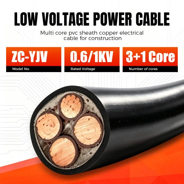 Quality Copper 4 Cores Cable 3x10mm² + 1x6mm2 For Three Phase Power Wiring for sale