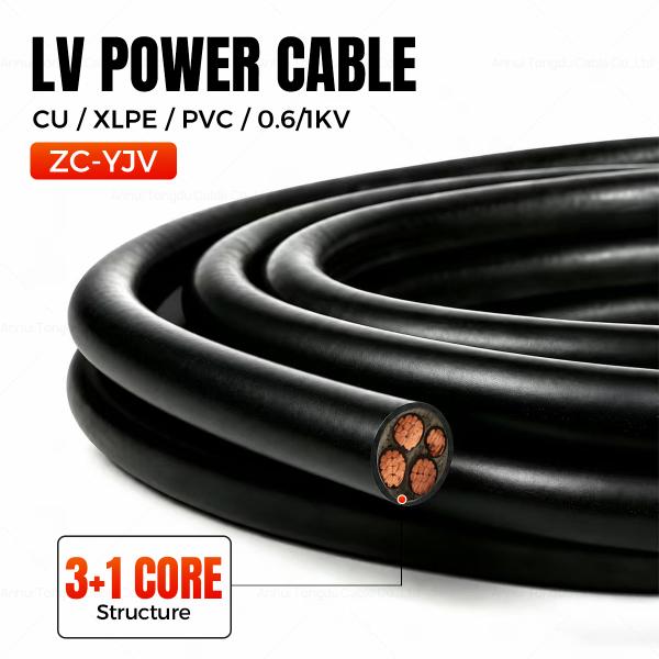 Quality Low Voltage 4 Cores Cable ZR-YJV 3×35mm2+1×16mm2 XLPE Cable for sale