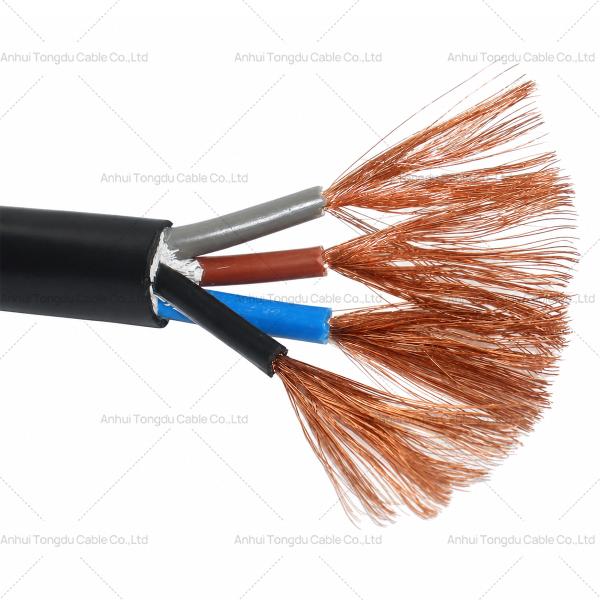 Quality 4 Core Industrial Power Cable 10mm2 RVV PVC Flexible Stranded Copper for sale