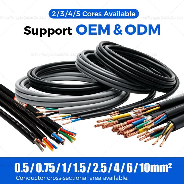Quality Main Distribution 5 Core Flexible Cable 4.0mm2 RVV For Three Phase Add Earth Supply for sale