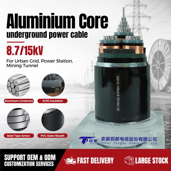 Quality Aluminum Concentric Neutral Mv Cable 3x95mm2 3 Core Aluminium Armoured Cable for sale