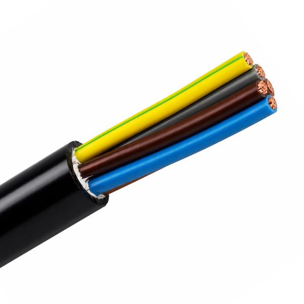 Quality RVV 5x4.0mm2 5 Core Flexible Cable PVC Multi Circuit Strand Flexible Copper for sale