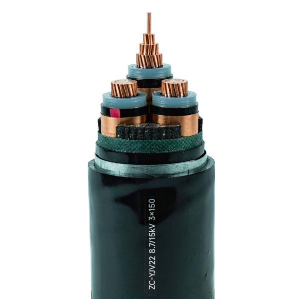Quality YJV22 Medium Voltage Power Cable 3x150mm2 Copper Mv Armoured Cable 15kV for sale