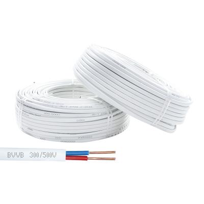 China BVVB Flat Sheathed Wires 300V 500V Space Saving  Mineral Insulated Copper Cable for sale