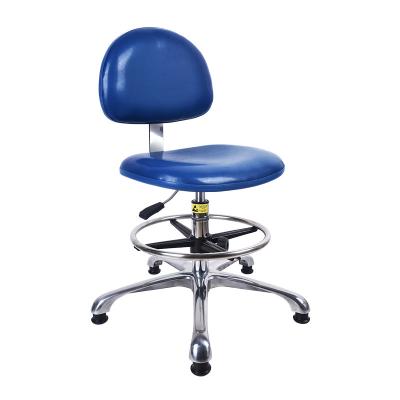 China Laboratorium en industrie PU-leerstoelen met verstelbare rugleuning en ESD-bescherming Te koop