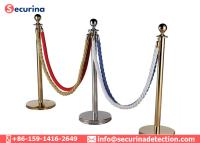 China Traffic Retractable Security Bollards Safety Queue Barrier Polish Brush Titanium Crowd for sale