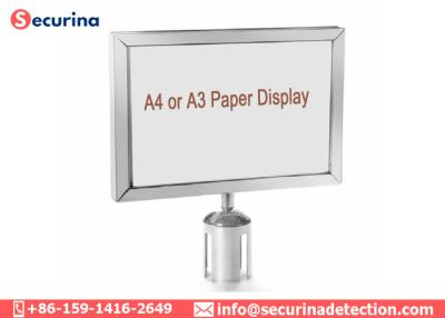 China Quadro de aço inoxidável do suporte do sinal de Polo do poste de A3 A4 para a informação de propaganda à venda
