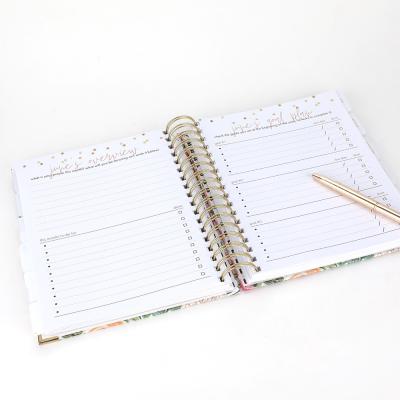 China Flora Rose Gold Foil Planners Spiral Daily Planner Weeklijkse Maandelijkse A5 Notebook Budget Agenda Ongedateerd Te koop