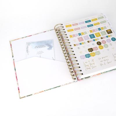 China Flora Rose Gold Foil Planners Spiral Daily Planner Weeklijkse Maandelijkse A5 Notebook Budget Agenda Ongedateerd Te koop