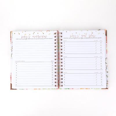 China Flora Rose Gold Foil Planners Spiral Daily Planner Weeklijkse Maandelijkse A5 Notebook Budget Agenda Ongedateerd Te koop
