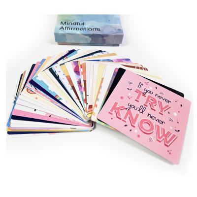 China 10*10cm Custom Inspirational Word Cards for Self Love Bulk Printing Greeting Cards for sale