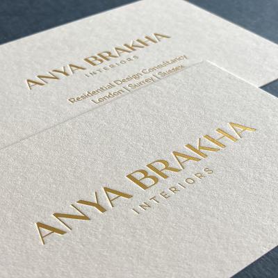 Cina Matte Art Paper in rilievo di foglio d'oro Stamping riciclabile Business Wedding Grazie Cartoline in vendita