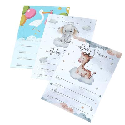 China Customized 4*6 Inch Eco Friendly Baby Shower Party Invitation Cards With Envelopes for sale