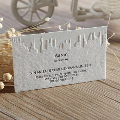 Cina Matte Art Paper in rilievo di foglio d'oro Stamping riciclabile Business Wedding Grazie Cartoline in vendita