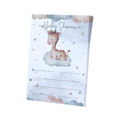 China Customized Size Cartoon Gender Reveal Party Cards and Envelopes Baby Shower Invitations for sale