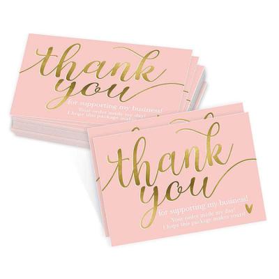 Cina Personalizza 3,5x5 pollici rosa Grazie per il supporto di piccole carte da visita Apprezzamento in vendita