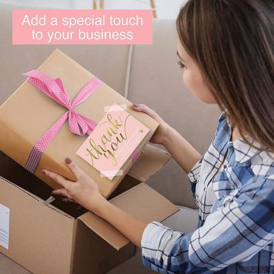 Cina Personalizza 3,5x5 pollici rosa Grazie per il supporto di piccole carte da visita Apprezzamento in vendita