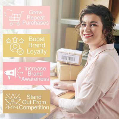 Cina Personalizza 3,5x5 pollici rosa Grazie per il supporto di piccole carte da visita Apprezzamento in vendita