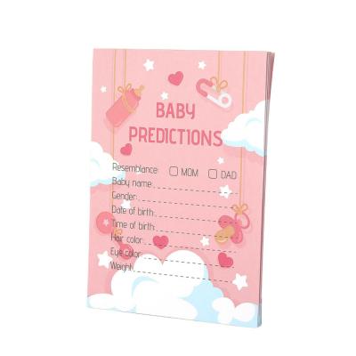 Cina 5x7 pollici a doppio lato rosa rivela il sesso baby shower previsione e consigli carte da gioco in vendita