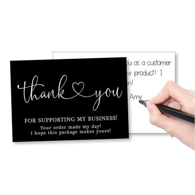 China Offset Paper Custom Black Business Thank You Card for My Small Business for sale