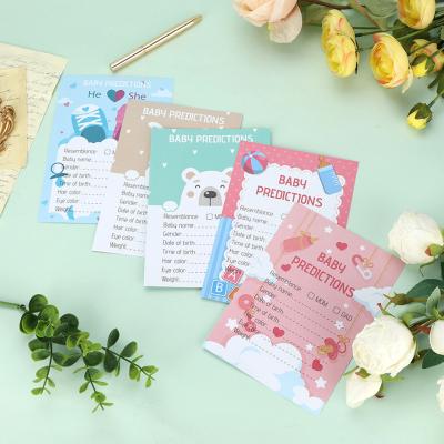 Cina 5x7 pollici a doppio lato rosa rivela il sesso baby shower previsione e consigli carte da gioco in vendita