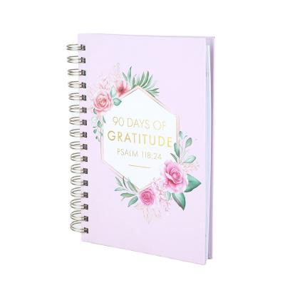 China Bloemendruk Goudfolie Hardcover Spiral Planner Voor Maandelijkse Weeklijkse Dagboek Te koop