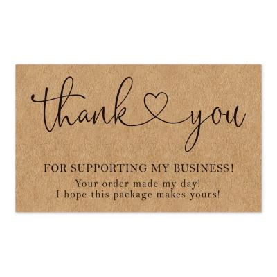 Cina Logo personalizzato Carta Kraft Appreciate Card Cartolina Stampa con UV e Offest Printing in vendita