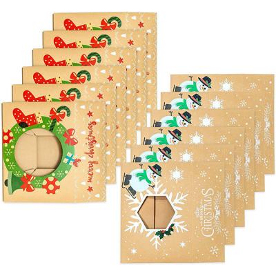 China Cardboard Brown Kraft Pastry Cookie Boxes With Clear Window For Cake Presentation for sale