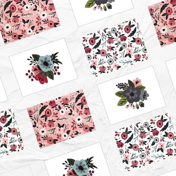 Quality Custom Printing Flora Thank You Cards with Box UV and Offset Printing Film for sale