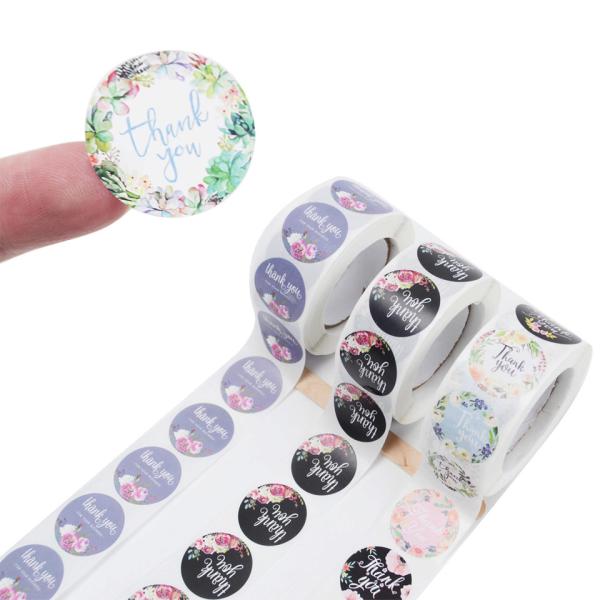 Quality Synthetic Self Adhesive Sticker Paper Roll Lamination Custom Thank You Sticker for sale