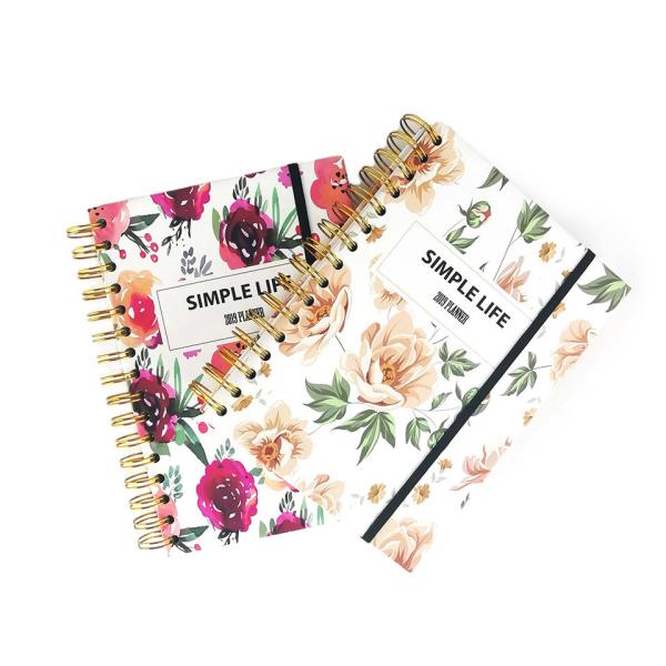 Quality Custom Floral A5 Offset Paper Composition Spiral Notebook with 40-80 Inner Pages for sale