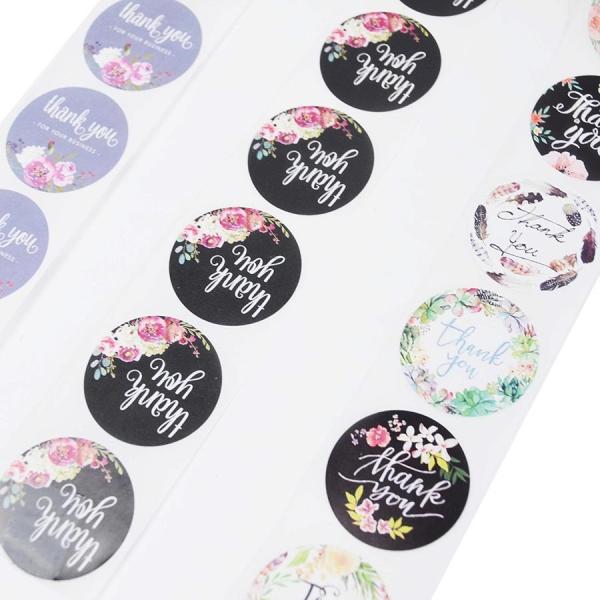 Quality CMYK Color Paper Self Adhesive Sticker Label Custom Round Thank You Sticker for sale