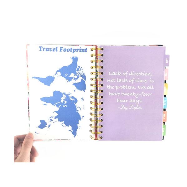 Quality Custom Floral A5 Offset Paper Composition Spiral Notebook with 40-80 Inner Pages for sale