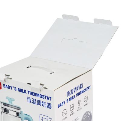 China Custom Logo Printed Electrical Products Packaging Box with Handle and Folders for sale