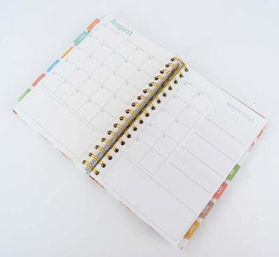 Cina Stampa offset in oro Spiral Binding Weekly Academic Planner con tasca anteriore e posteriore in vendita