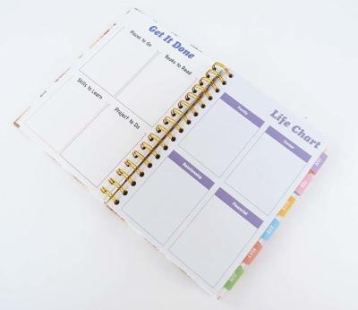 Cina Stampa offset in oro Spiral Binding Weekly Academic Planner con tasca anteriore e posteriore in vendita