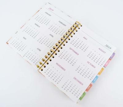 Cina Stampa offset in oro Spiral Binding Weekly Academic Planner con tasca anteriore e posteriore in vendita