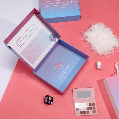 Logo personalizzato colore rosa carta di imballaggio cosmetica ondulata cartelle per OEM