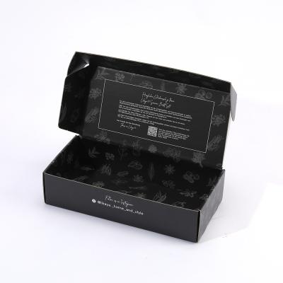 China Custom Logo Accepted Recycled Matte Black Corrugated Cardboard Carton Mailer Shipping Box for sale