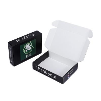 China UV Coating Corrugated Mailer Box for Shipping Black Clothing Custom Order Accepted for sale