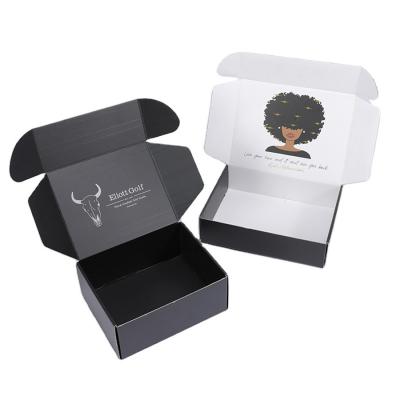 China UV Coating Corrugated Mailer Box for Shipping Black Clothing Custom Order Accepted for sale